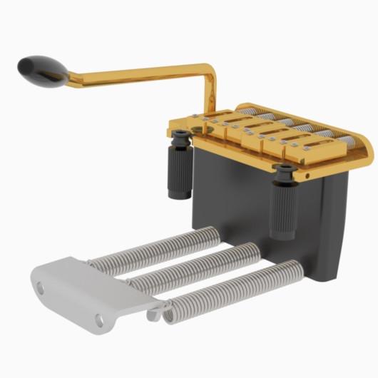 Hipshot US Flat Plate Tremolo Guitar Bridge - Gold, Right-Handed ...