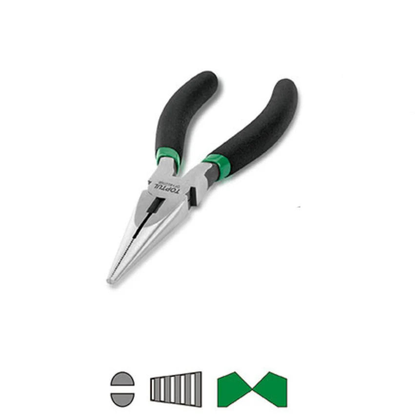 TOPTUL 6" Needle Nose Pliers with Rubber Grip - DFAB2206B | Allparts UK