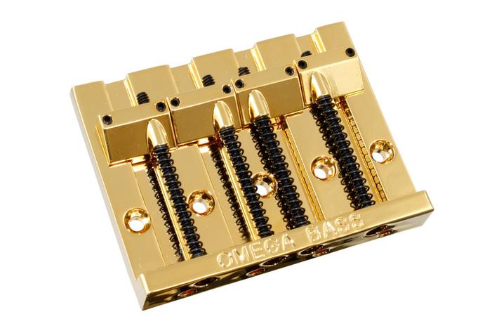 Omega 4-String Bass Bridge - Top Loading (GOLD) | Allparts UK