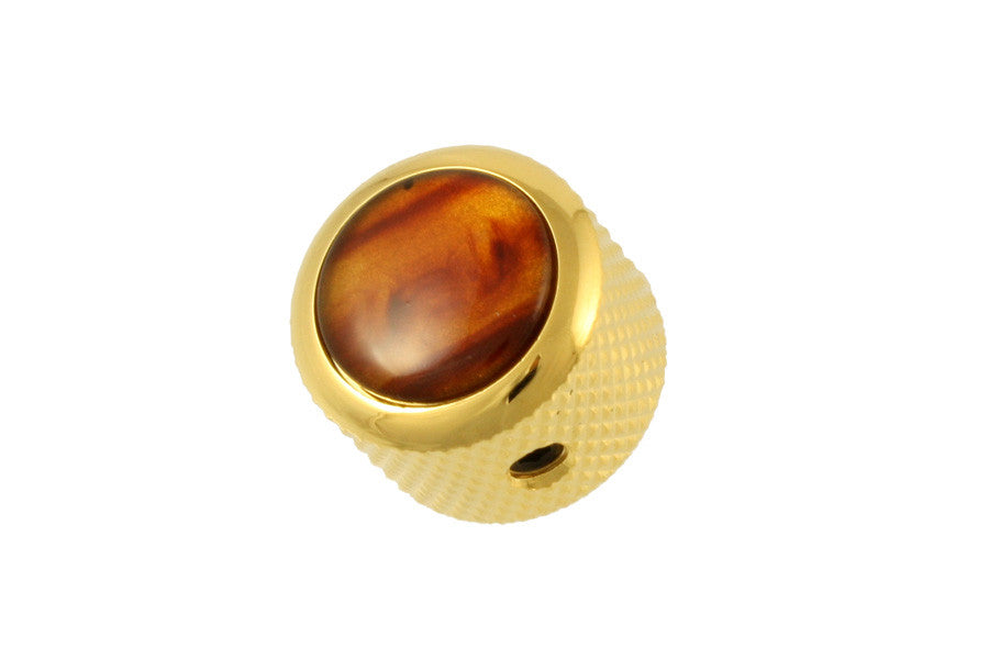 Dome metal knob w tortoise acrylic inlay | Allparts UK