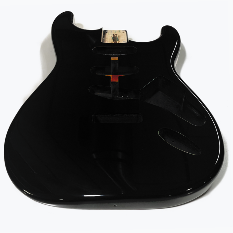 Strat Replacement Body with Polyurethane Finish - Black - Allparts UK
