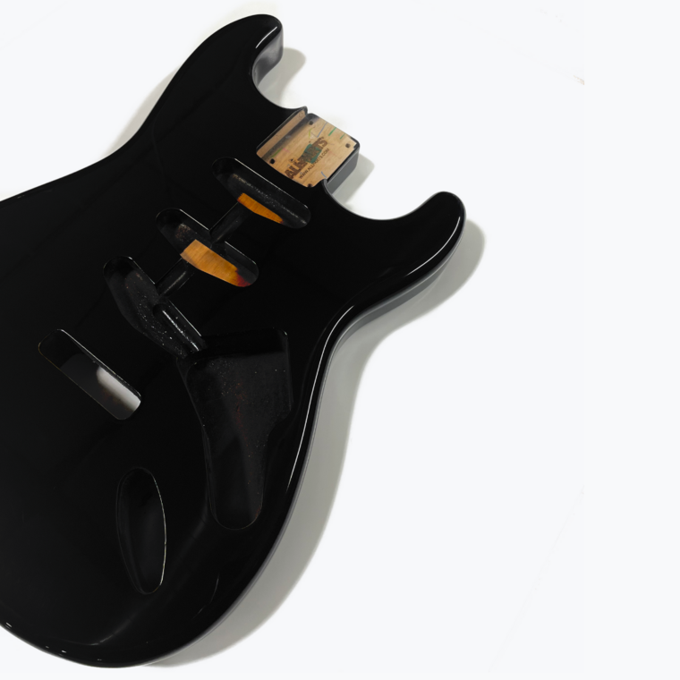 Strat Replacement Body with Polyurethane Finish - Black - Allparts UK
