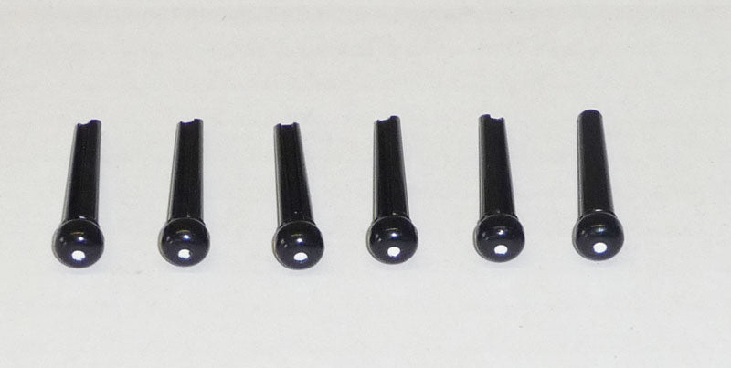 Black Plastic Bridge Pins with Dot x 6 | Allparts UK