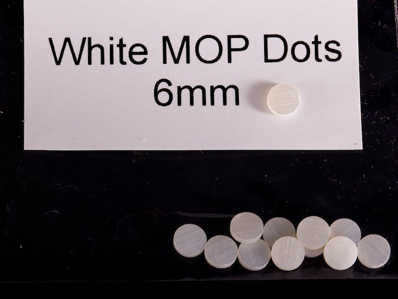 12 White MOP Marker Dots 6mm | Allparts UK
